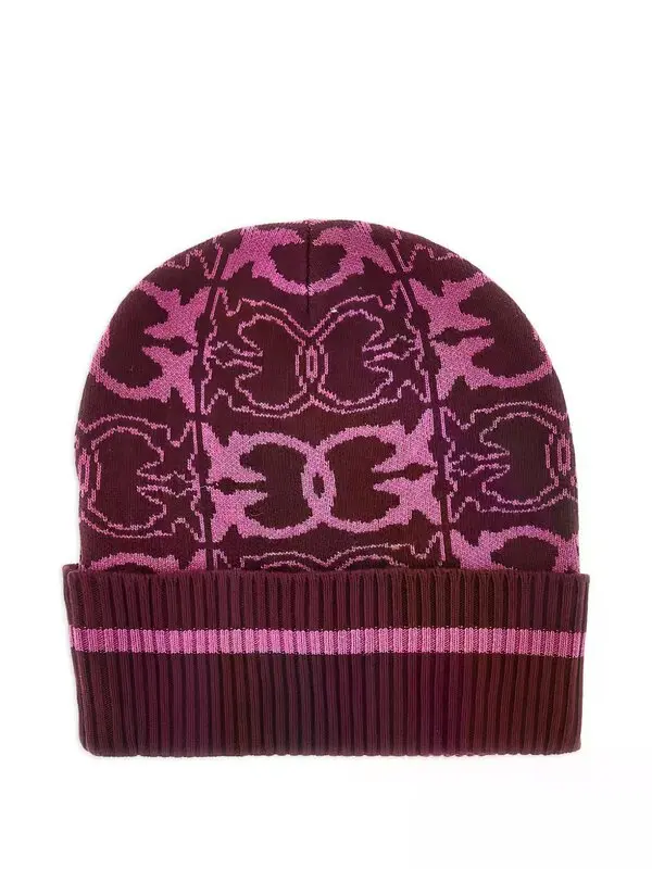 Pinko Patterned Beanie Hat - Red