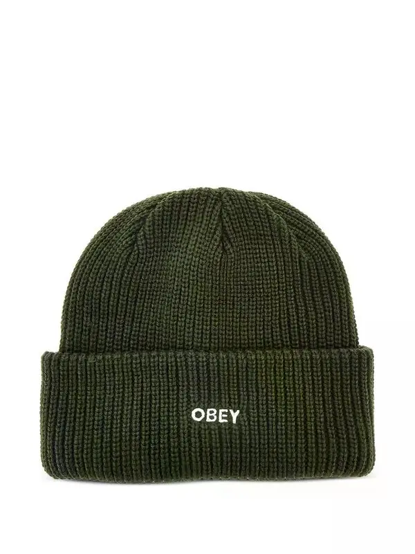 Obey Ribbed Knit Beanie - Green