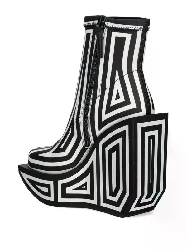 United Nude Striped Wedge Ankle Boots