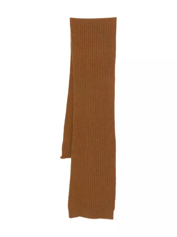 DELL'OGLIO Ribbed Scarf - Brown