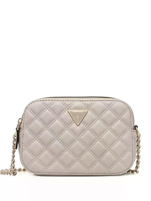 Guess Quilted Cross-body Bag With Chain Strap - Neutrals