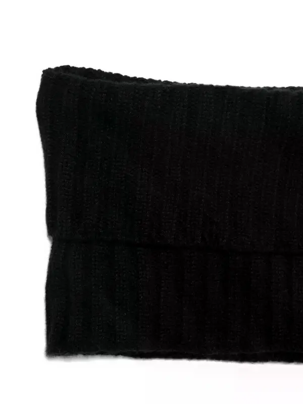DELL'OGLIO Ribbed Scarf - Black