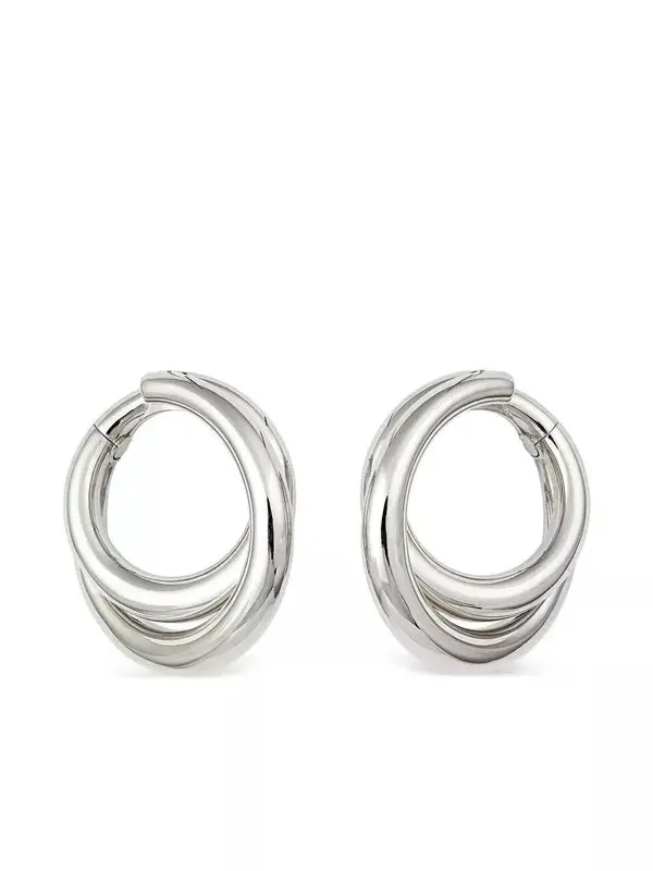 ENGELBERT 18k White Gold Infinity Loop Earrings - Silver