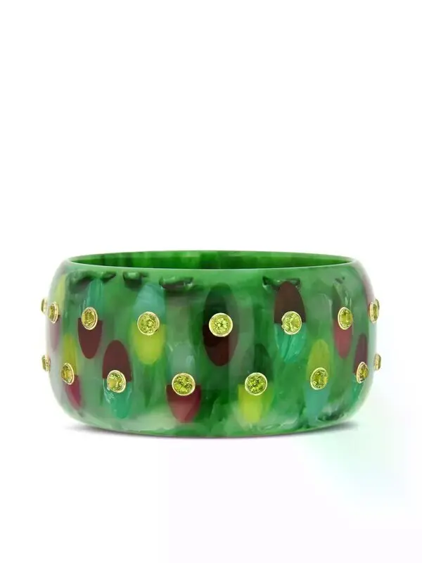 Mark Davis 18k Yellow Bakelite Peridot Bracelet - Gold