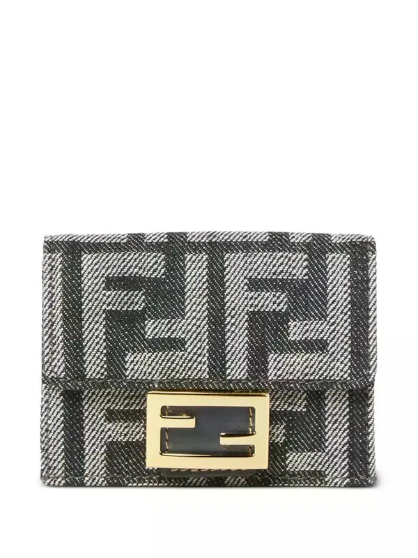 Fendi Baguette Micro Tri-fold Wallet - Grey