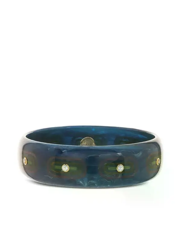 Mark Davis 18k Yellow Gold Bakelite Bracelet - Blue