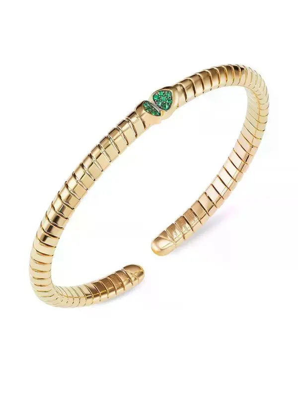 Marina B 18k Yellow Trisolina Emerald Bangle Bracelet - Gold