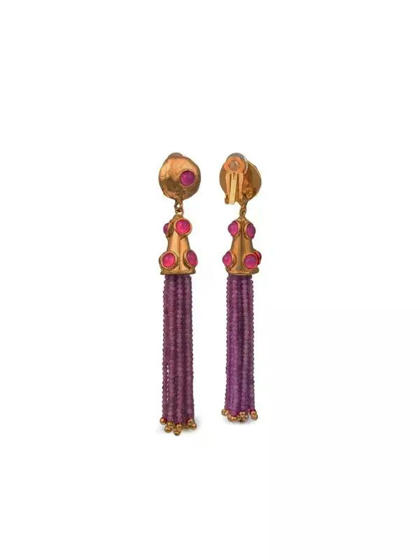 Sylvia Toledano Gio Tassel Clip-on Earrings - Purple