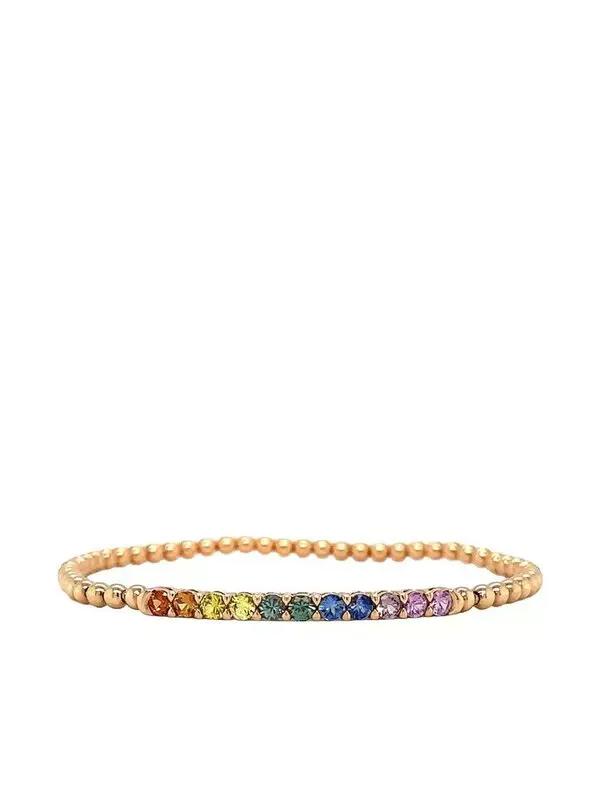 LISA NIK 18k Rose Gold Rainbow Sapphire Bracelet - Pink