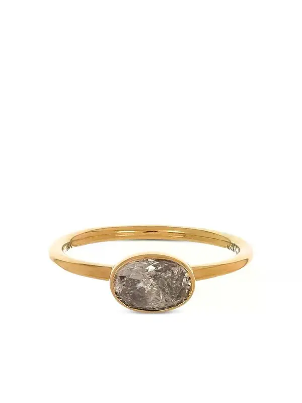 Nimo With Love 18k Yellow Rustic Oval Diamond Ring - Gold