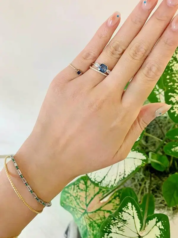 YI COLLECTION Platinum Aquamarine And Emerald Bracelet