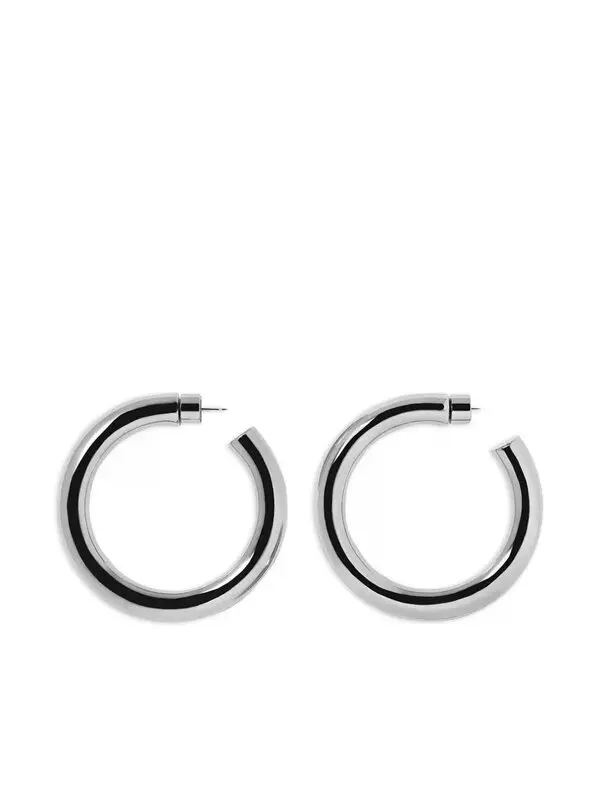JENNIFER FISHER 14k White Gold Jjamma Hoop Earrings - Silver