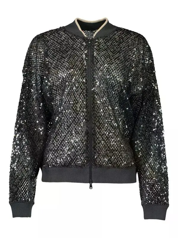 Brunello Cucinelli Sequin-knitted Bomber Jacket