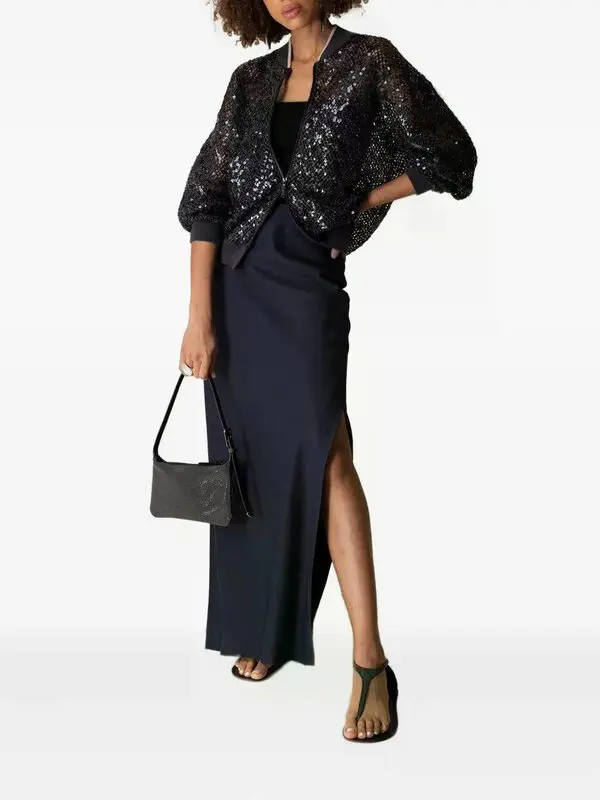Brunello Cucinelli Sequin-knitted Bomber Jacket