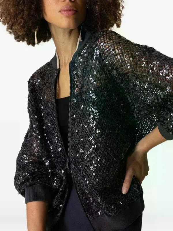 Brunello Cucinelli Sequin-knitted Bomber Jacket