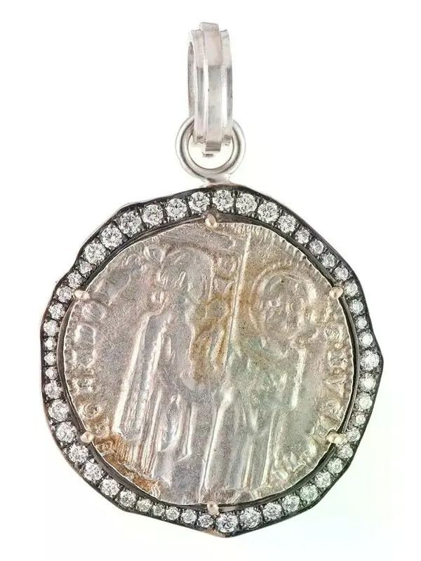 SYLVA & CIE 18k White Gold Diamond Coin Pendant - Silver