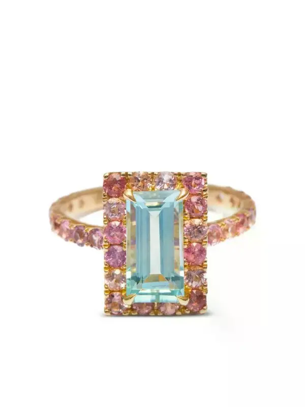 YI COLLECTION 18k Yellow Aquamarine And Tourmaline Ring - Gold