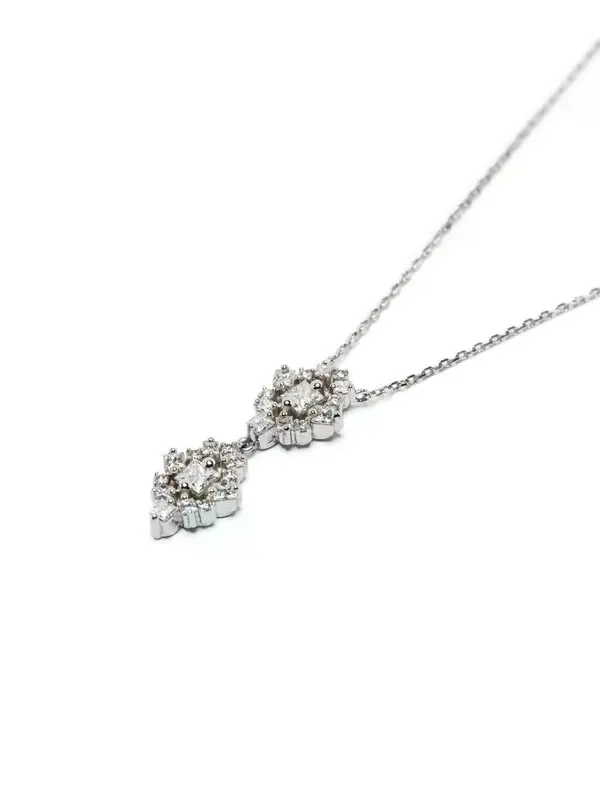 SUZANNE KALAN 18kt White Gold Diamond Princess Cut Necklace