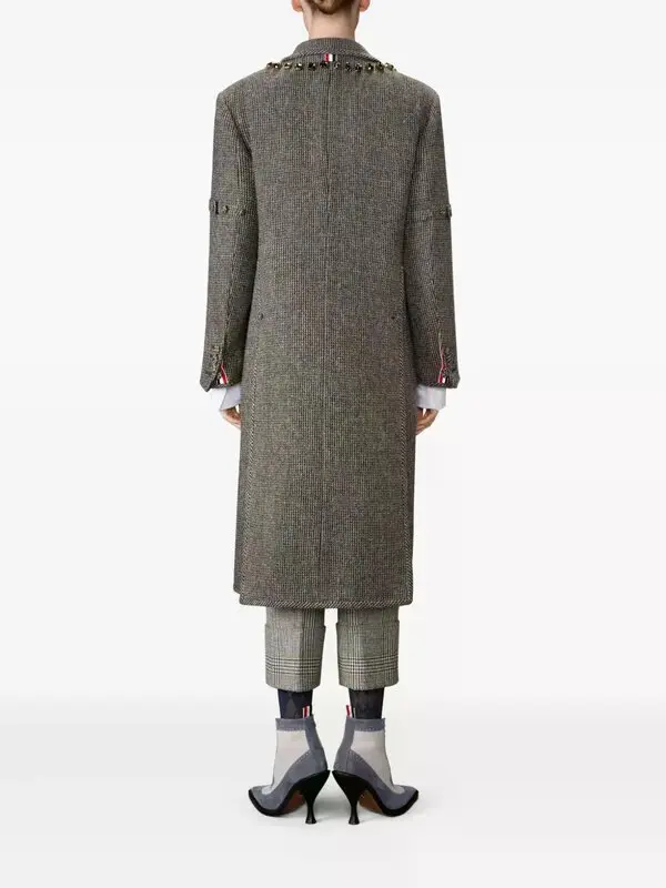 Thom Browne Trompe L'oeil Crystal-embellished Checked Coat