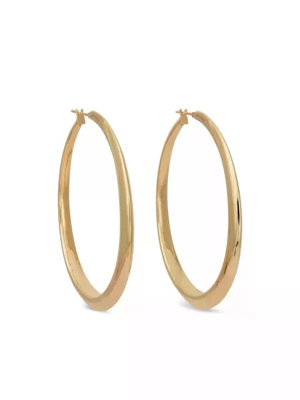 Sidney Garber 18k Yellow Oval Hoop Earrings - Gold