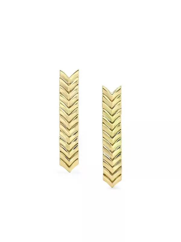 ANITA KO 18k Yellow Chevron Zipper Drop Earrings - Gold