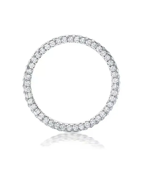 GRAZIELA 18k White Gold Diamond Band Ring - Silver
