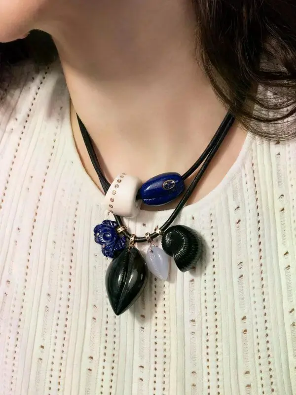 DEZSO 18k Rose Gold Tiger Eye Pendant