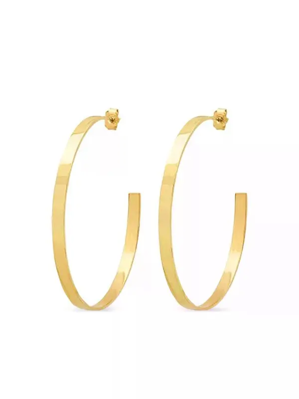 JENNIFER MEYER 18k Yellow Flat Hoop Earrings - Gold