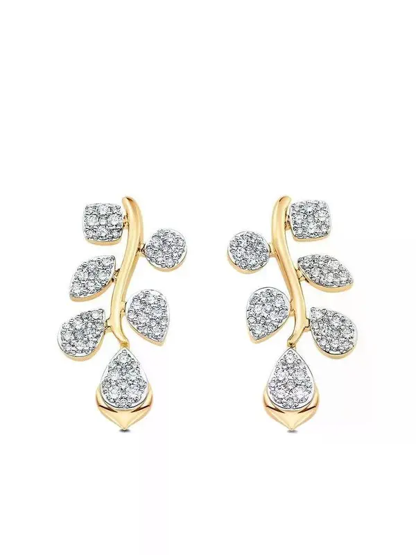 Sara Weinstock 18k Yellow Diamond Cluster Earrings - Gold