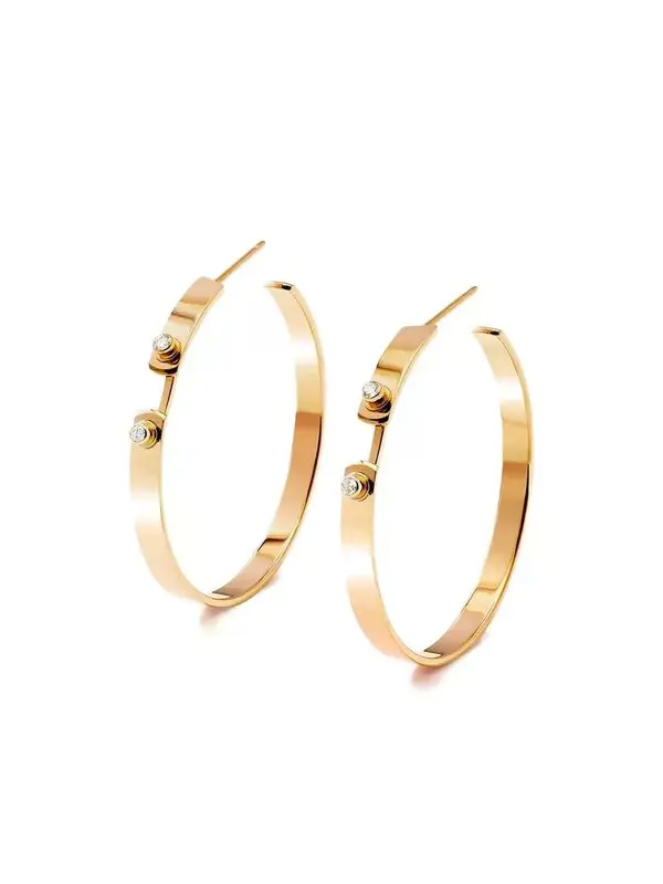 NOUVEL HERITAGE 18k Recycled Yellow Diamond Hoop Earrings - Gold