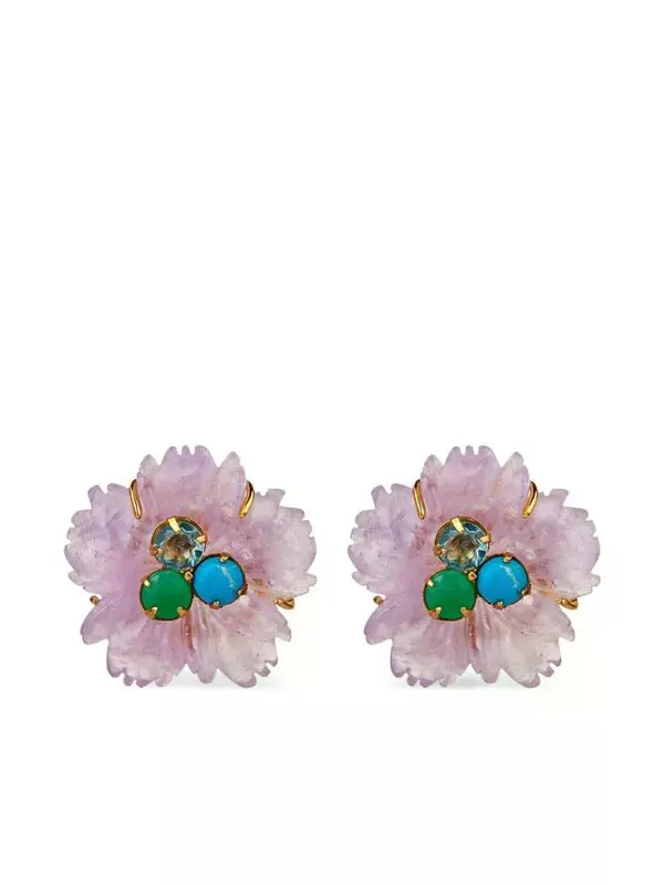 BOUNKIT JEWELRY Flower Earrings - Gold