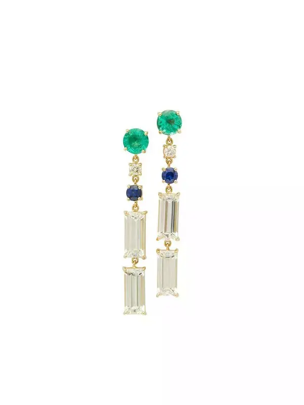 YI COLLECTION 18k Yellow Multi-stone Earrings - Gold