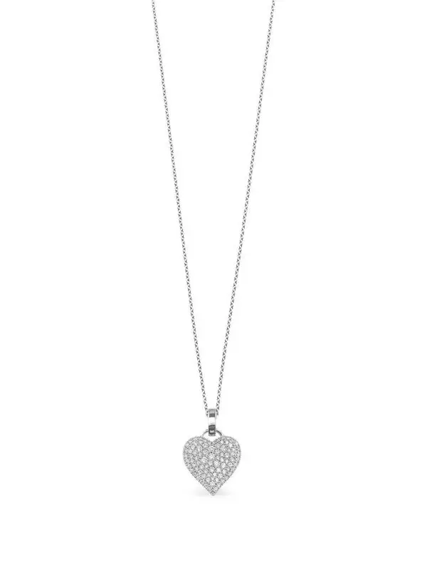 Robinson Pelham 14k White Gold Diamond Fortune Heart Necklace - Silver