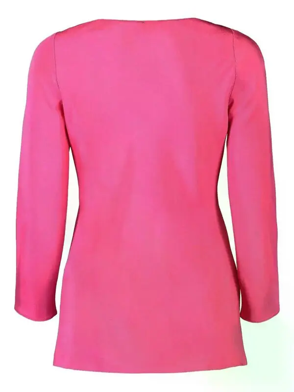 PETER COHEN Boat-neck Three-quarter-sleeve Blouse - Pink