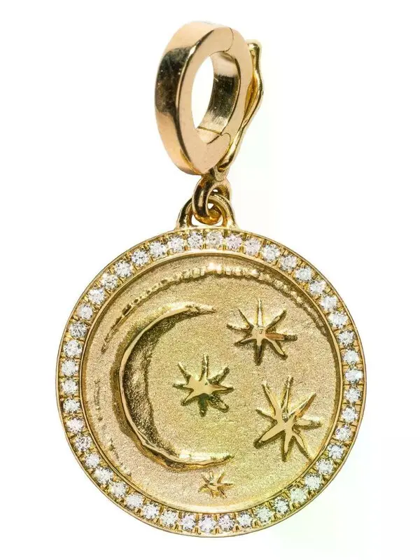 AZLEE 18k Yellow Cosmic Diamond Pendant - Gold
