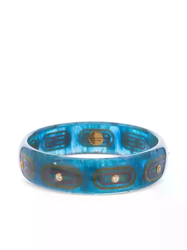 Mark Davis 18k Yellow Gold, Topaz And Bakelite Bracelet - Blue