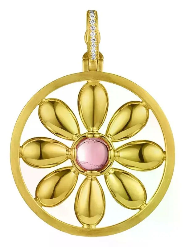 LEIGH MAXWELL 18k Yellow Flower Tourmaline Pendant - Gold