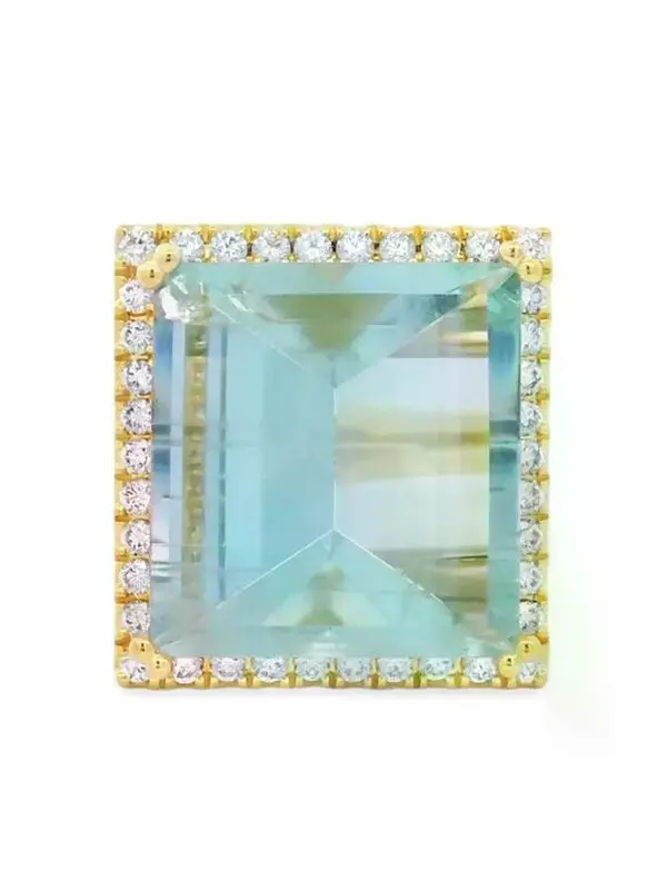 LISA NIK 18k Yellow Gold Green Beryl Ring - Blue