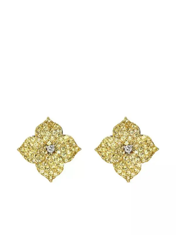 Piranesi 18k Gold Fiore Sapphire Earrings - Yellow