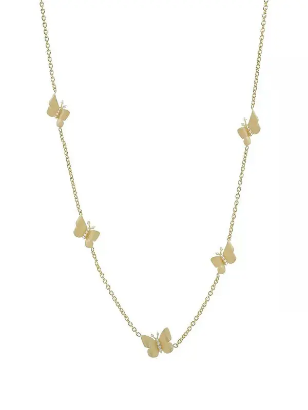 TANYA FARAH 18kt Yellow Five Station Diamond Necklace - Gold