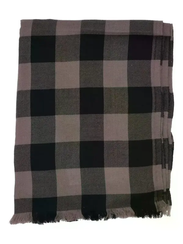 Rick Owens Checked-pattern Scarf - Grey