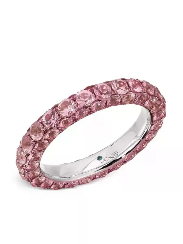 GRAZIELA 18k White Gold Ring With Pink Sapphire - Silver