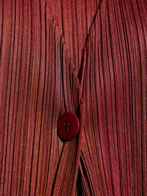 Issey Miyake Monthly Colors: October Pleated-button Coat - Red