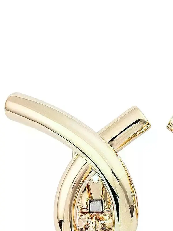 ENGELBERT 18k Yellow Cross Loop Earrings