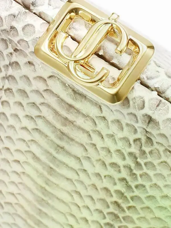 JIMMY CHOO Skylar Snakeskin-effect Clasp Clutch Bag - Neutrals