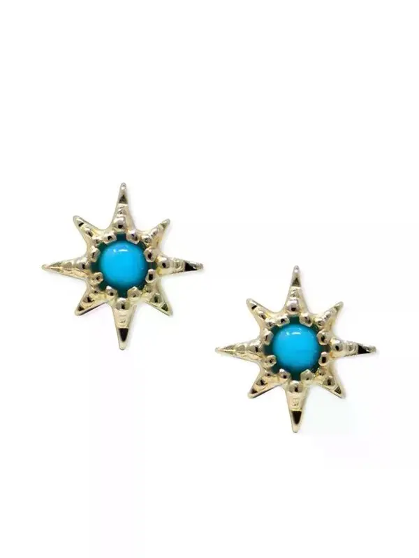 Anzie 14k Yellow Aztec Micro Starburst Stud Earrings - Gold