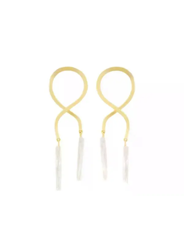 LIZZIE FORTUNATO Twisted Pearl Earrings - Gold