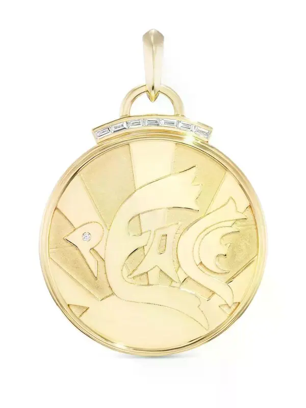 Sorellina 18k Yellow Peace Coin Diamond Pendant - Gold