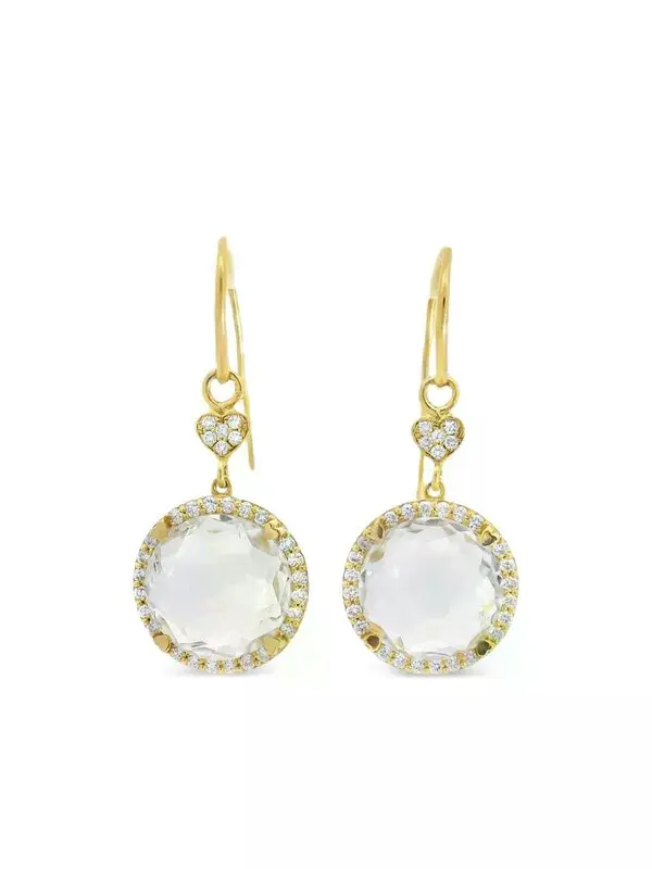 LISA NIK 18k Yellow Quartz And Diamond Drop Earrings - Gold