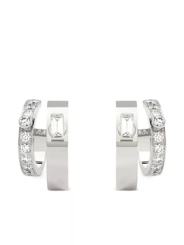 NOUVEL HERITAGE 18k White Gold Dinner Date Mood Diamond Earrings - Silver